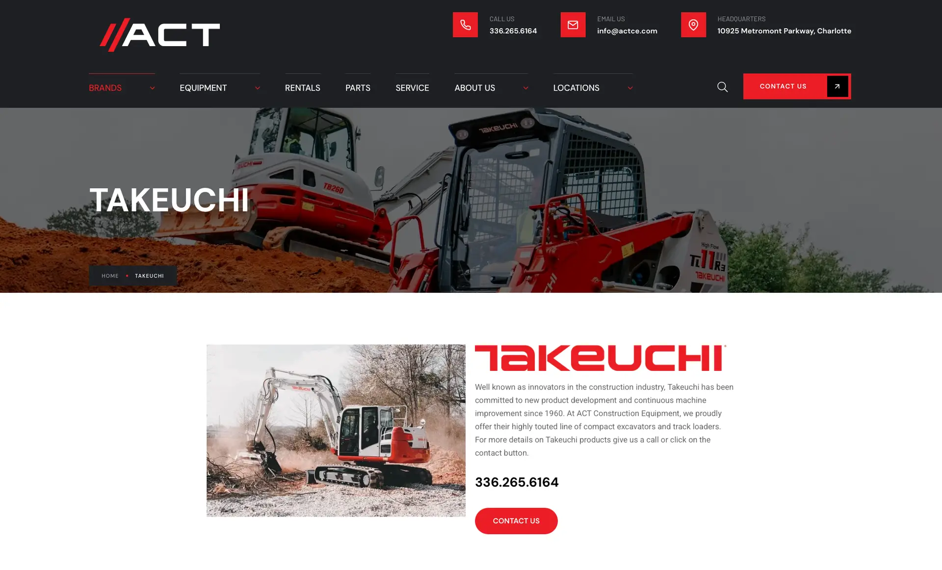 Redesigned ACT Construction Equipment Website - ACT Corporate